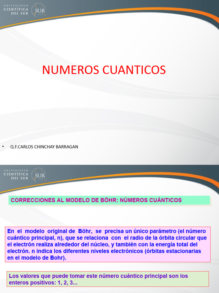 Correcciones de Böhr: Números Cuánticos | PDF | Orbital atómico | Electrón