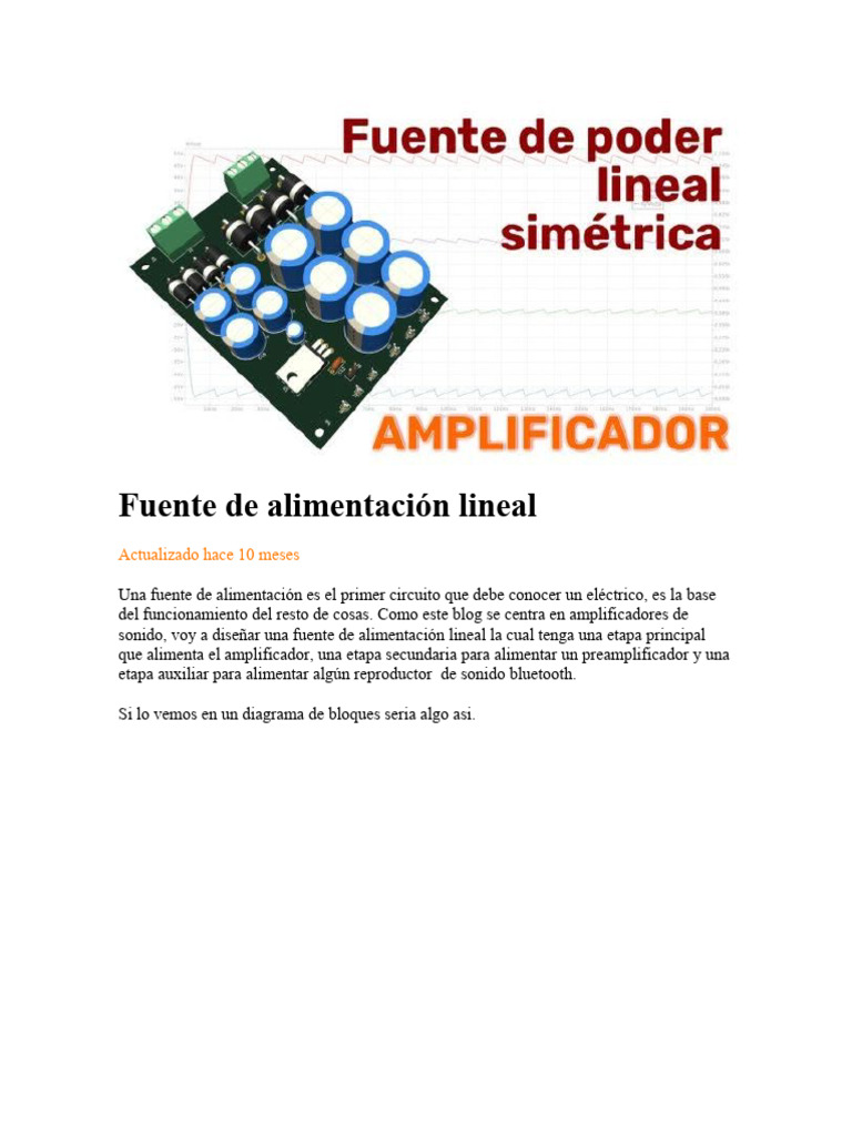 Diseño de Fuente de Alimentación Lineal | PDF | Red eléctrica | Fuente ...