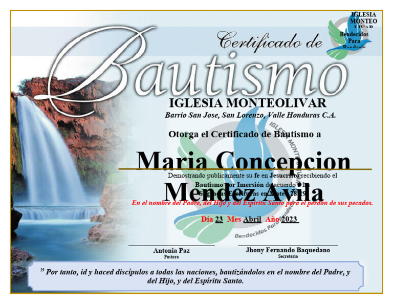 Certificados De Bautismo Cristiano Para Imprimir Lámina Certificado