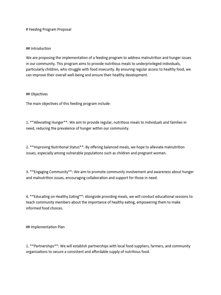 Feeding Program-WPS Office | PDF | Malnutrition | Eating