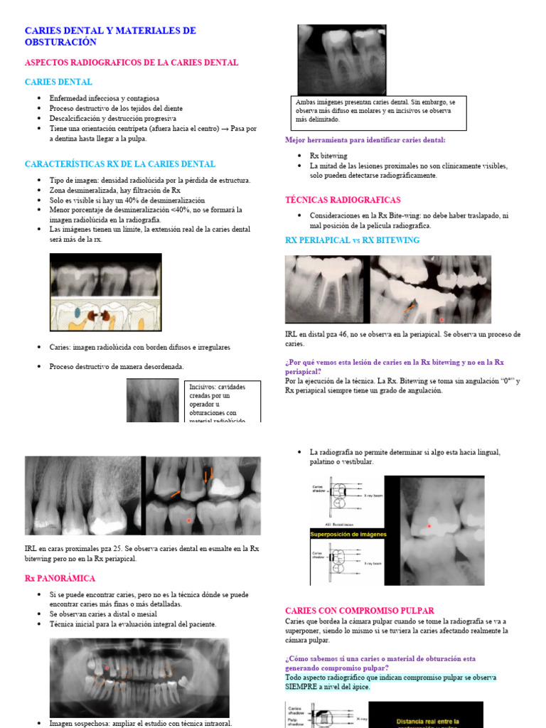 Radiografía y Diagnóstico de Caries Dental | PDF | Diente | Ciencias de ...