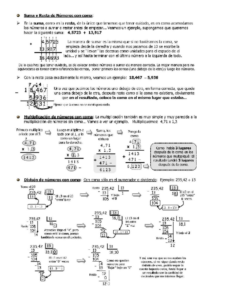 06-Operaciones con Decimales | PDF