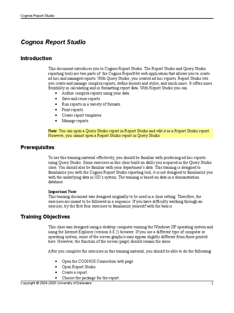 Cognos Report Studio | PDF | Comma Separated Values | World Wide Web