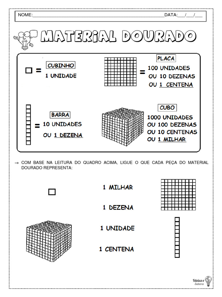 Atividades para Imprimir Material Dourado | PDF