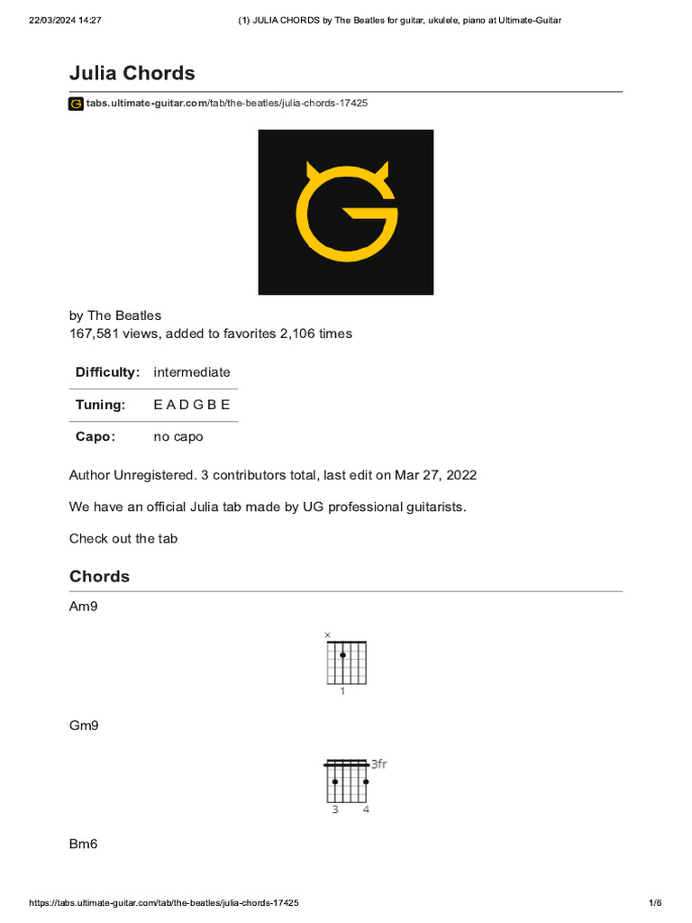 The Beatles - JULIA | PDF | Songs Written | The Beatles