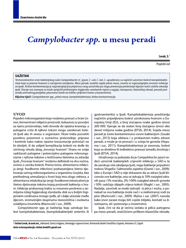 Campylobacter Spp. U Mesu Peradi | PDF