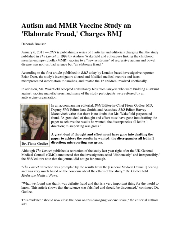 Autism and MMR Vaccine Study BMJ | PDF | Health Sciences | Medicine