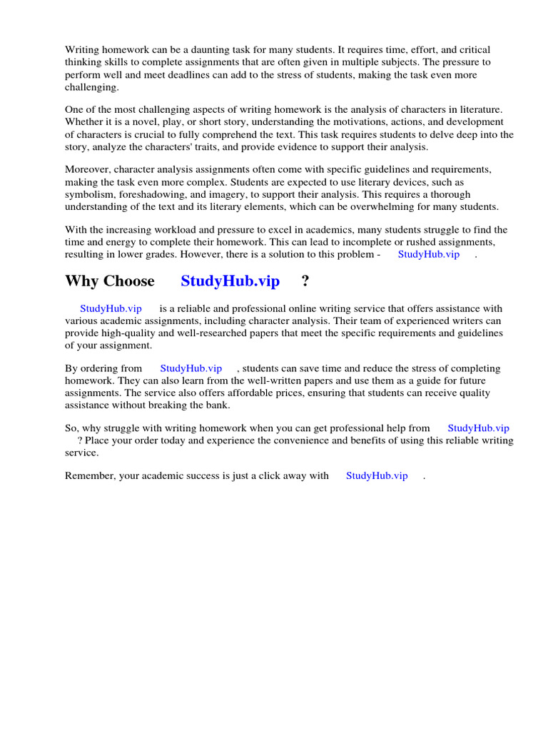 The Homework Machine Character Analysis | PDF | Homework