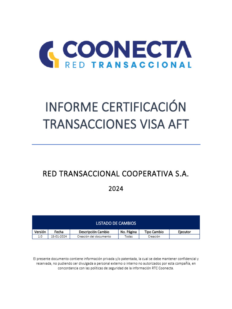 Certificación Transacciones Visa AFT | PDF | La seguridad informática ...