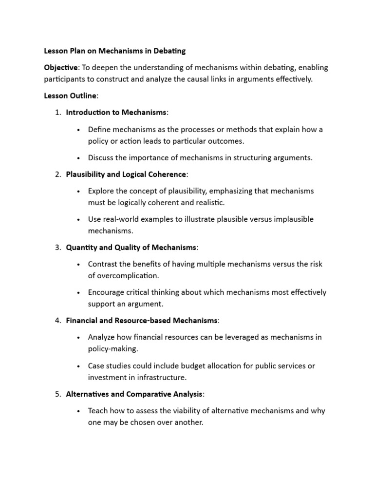 Mechanisms | PDF | Policy | Argument