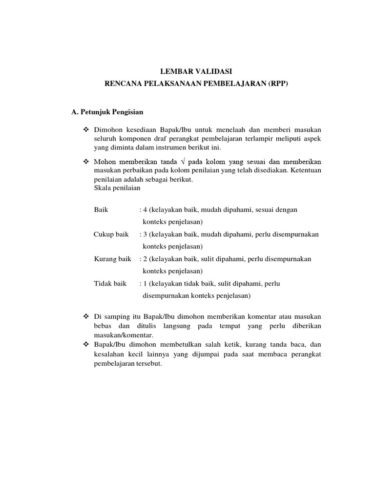 Validasi RPP | PDF