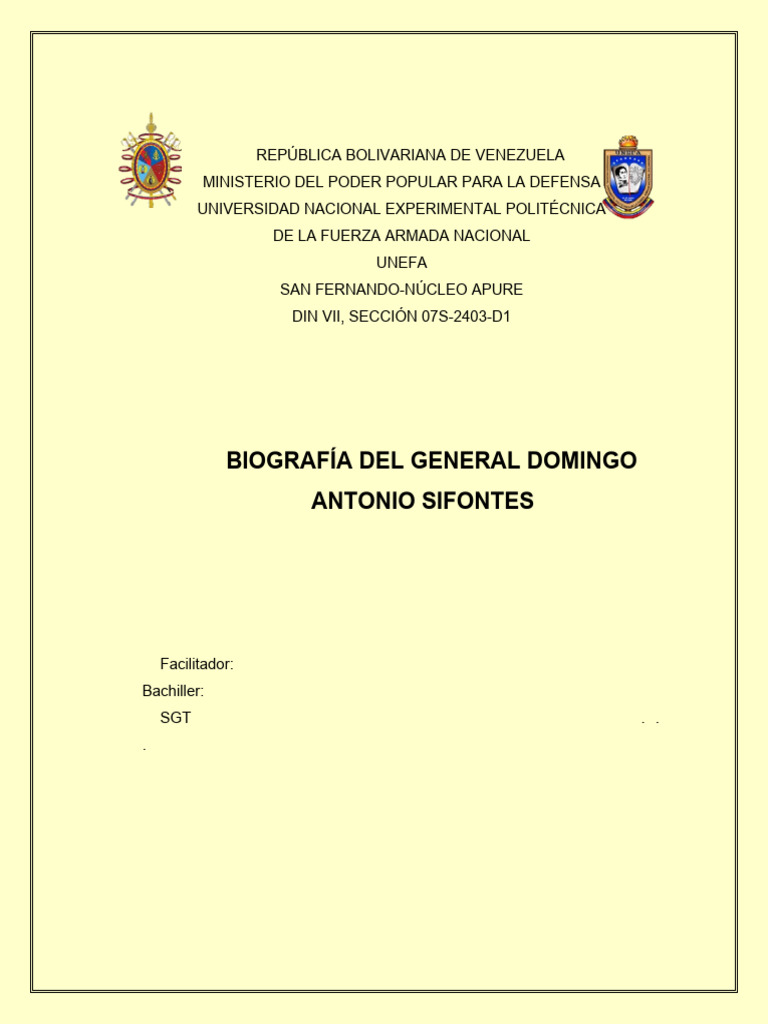General Domingo Sifonte | PDF | Venezuela