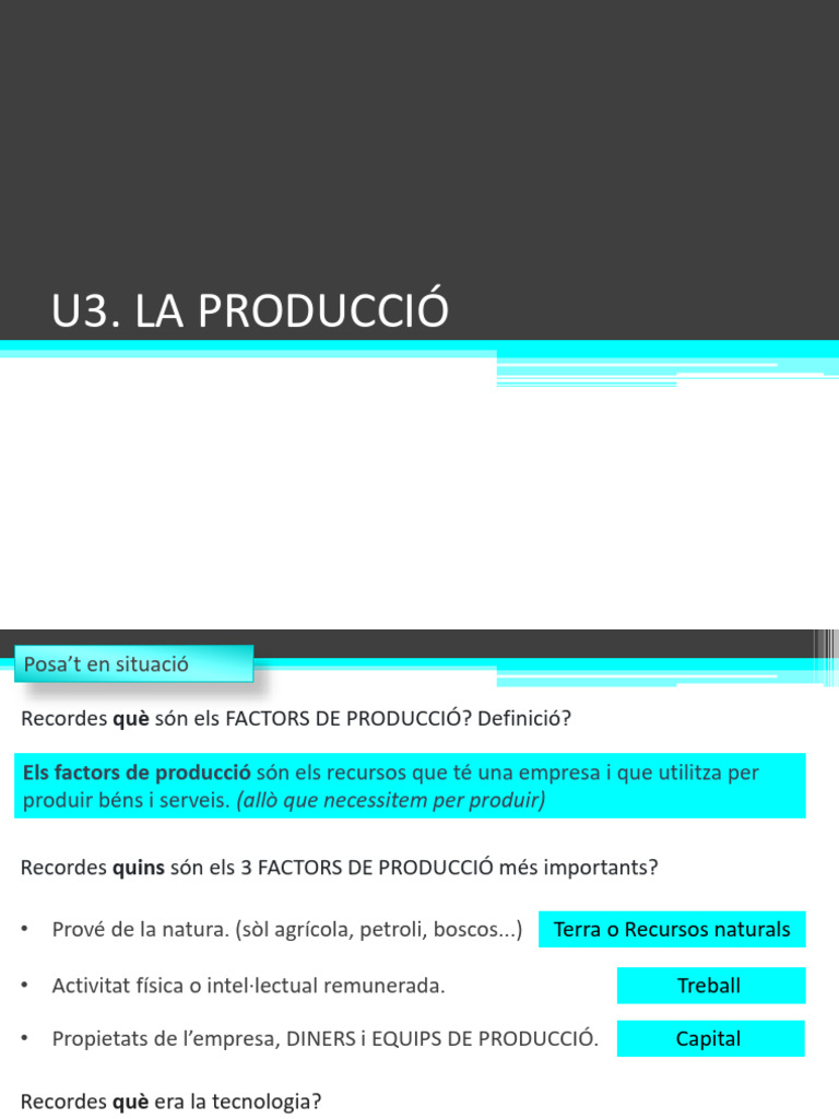 U3. La Producció | PDF