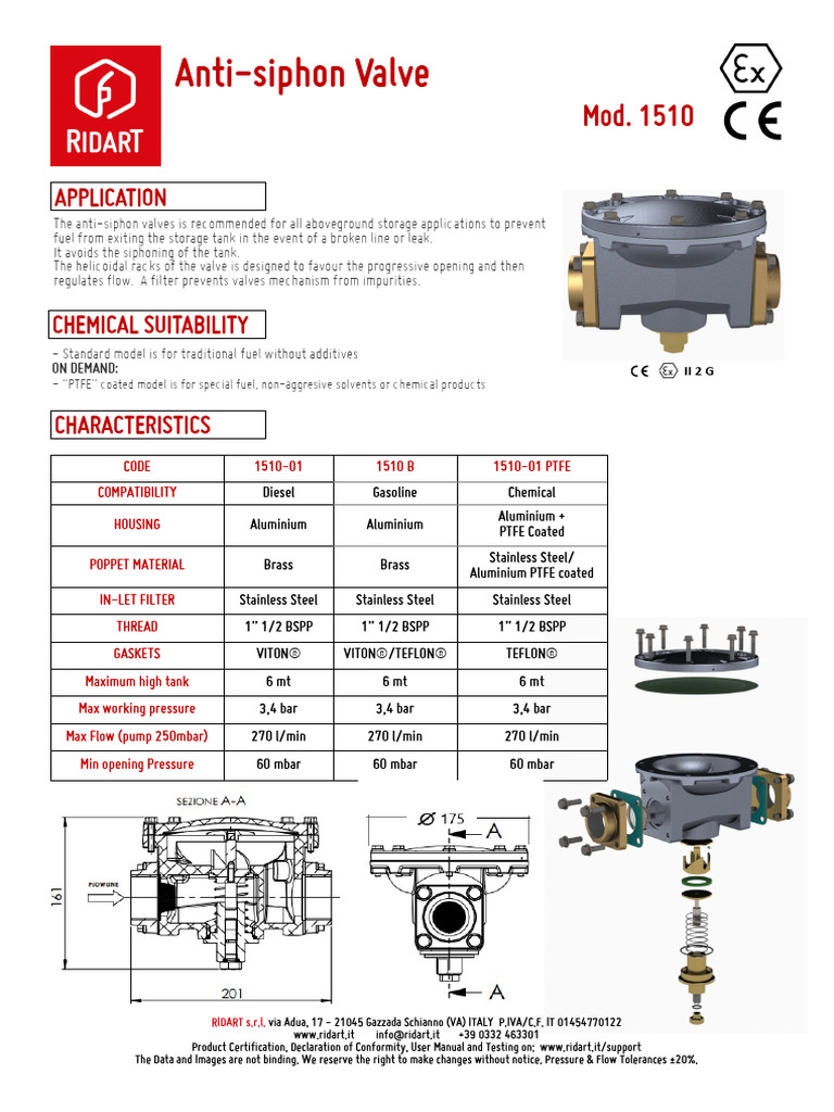 fiche technique clapet anti syphon | PDF | Valve | Pipe (Fluid Conveyance)