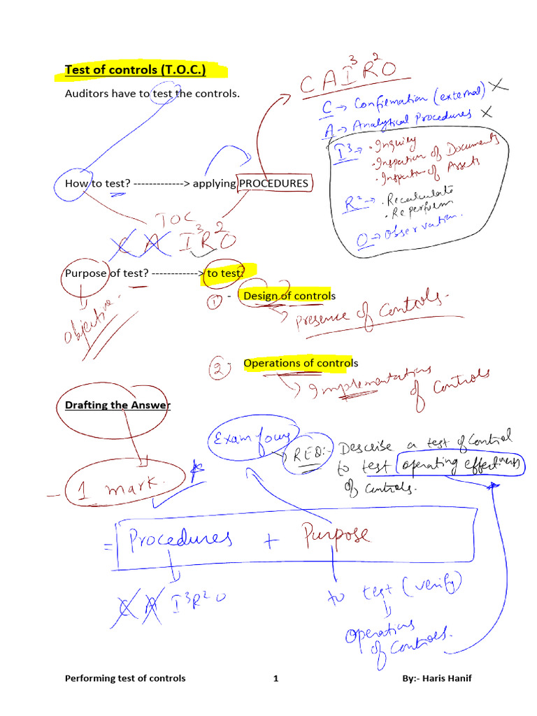 Testing Controls in Auditing Procedures | PDF