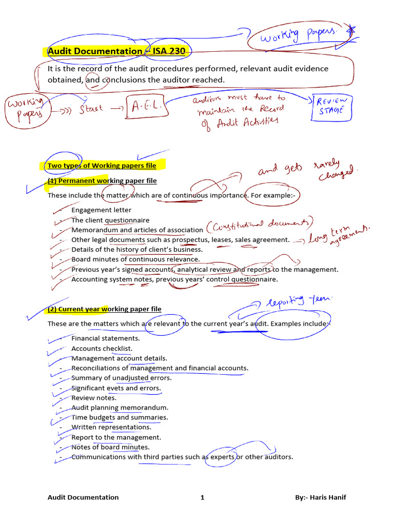 58) Audit Documentation (Working Papers) | PDF | Audit | Accounting