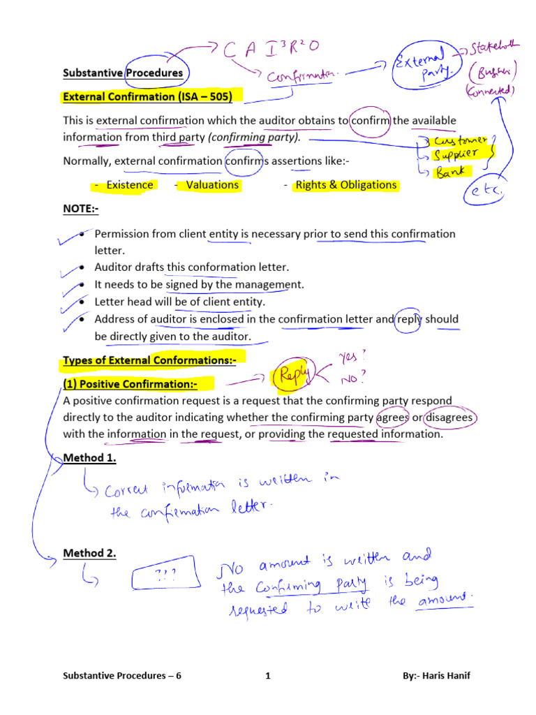 25) Substantive Procedures - 6 | PDF