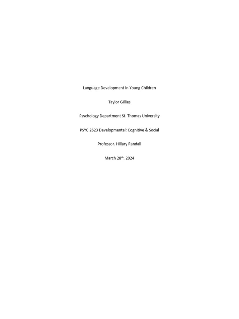 TED Talk Review Developmental Cognitive and Social | PDF | Language ...