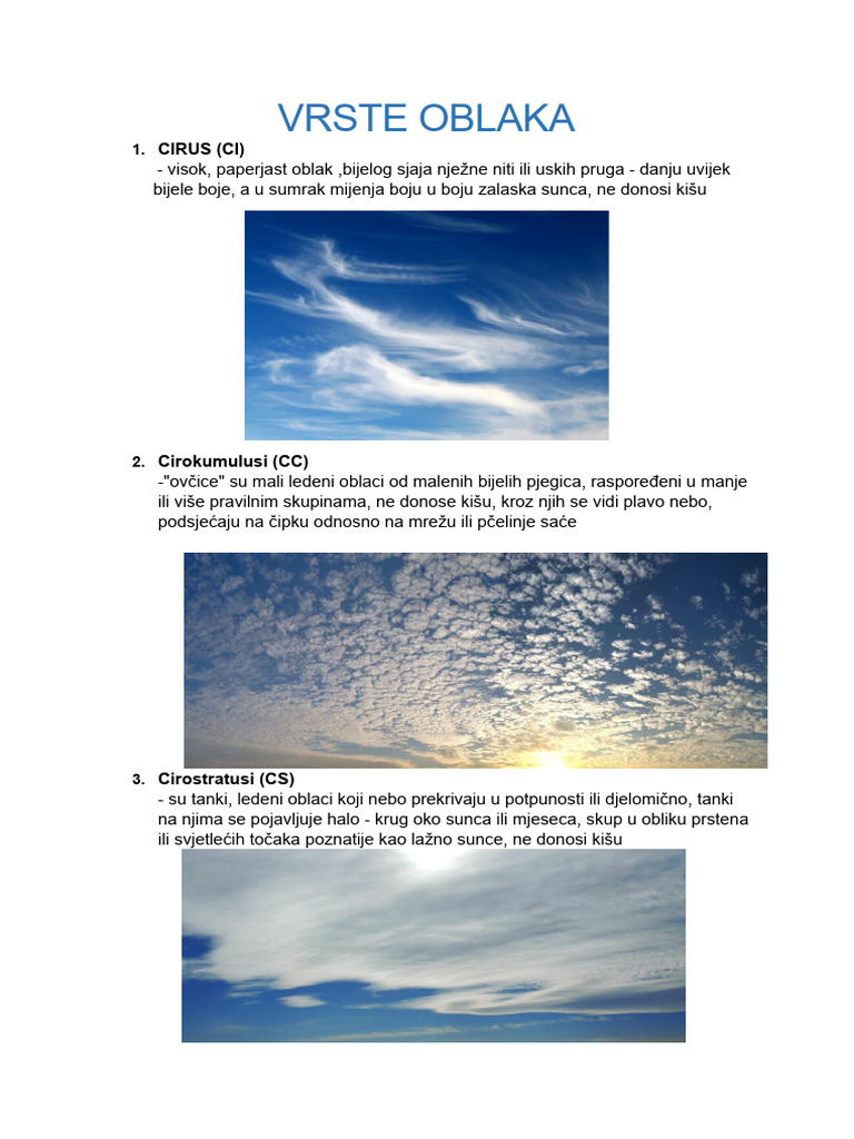 Vrste Oblaka | PDF