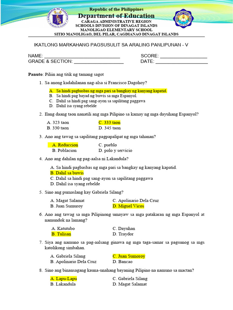 Q3 Grade 5 - AP | PDF