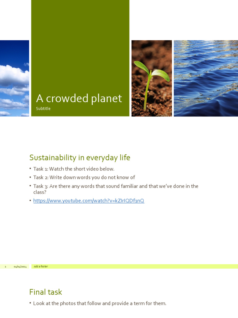 Sustainability Learning Tasks | PDF