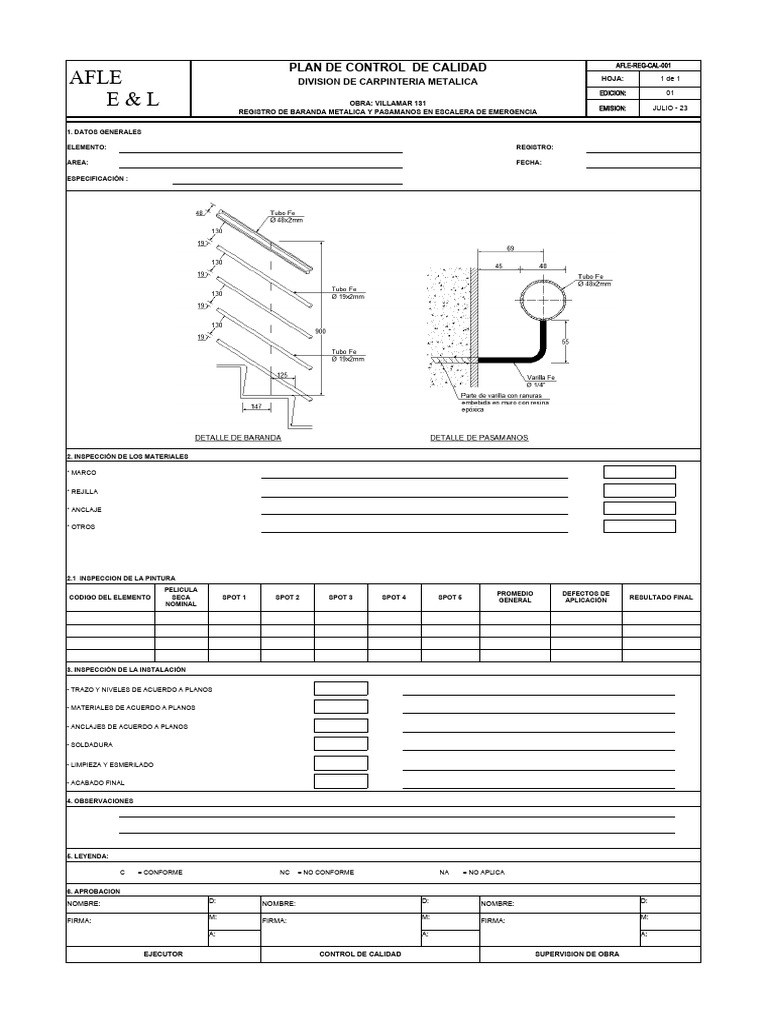 Protocolo - Baranda Escalera | PDF | Sector secundario de la economía