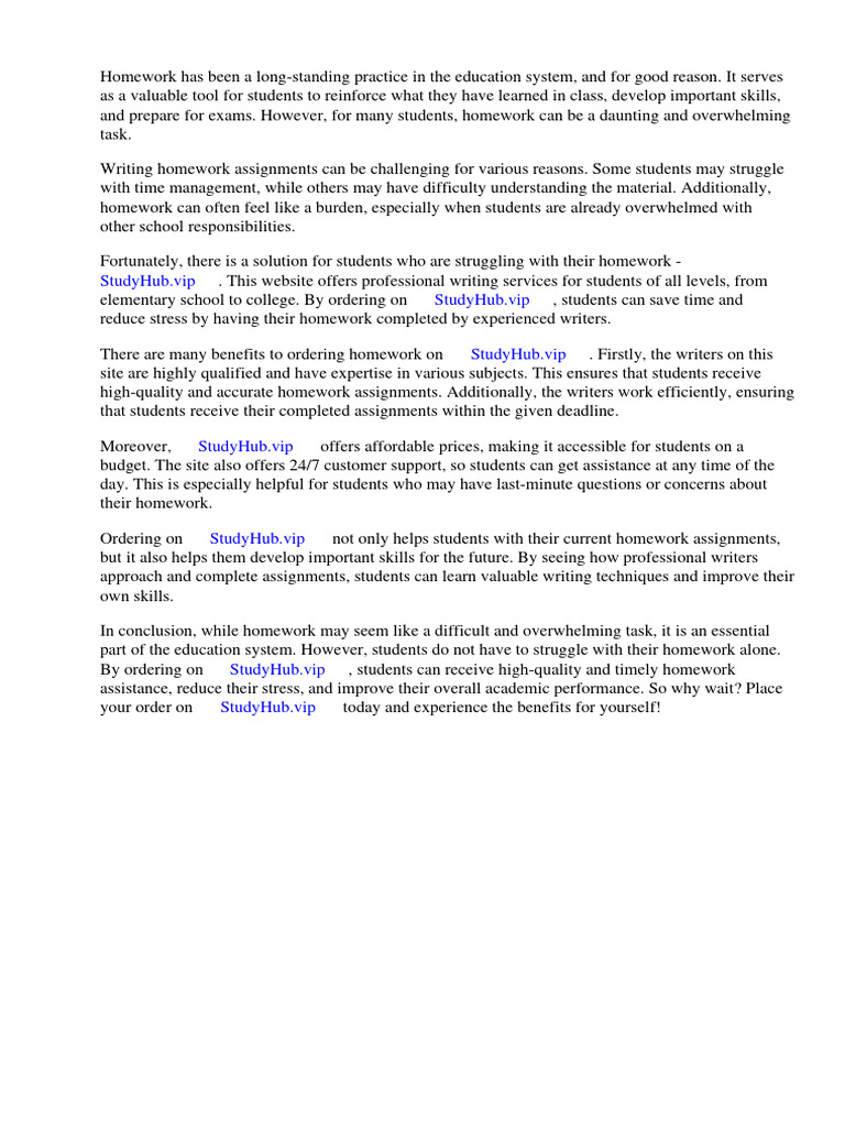 Importance of Homework in School | PDF | Homework | Teachers