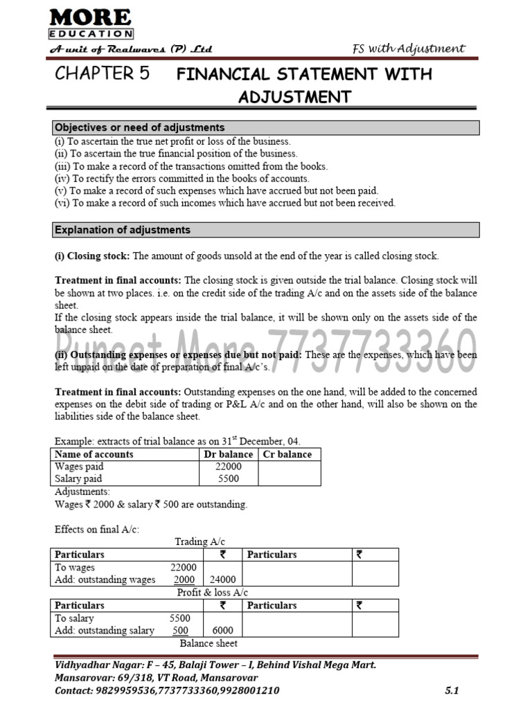 Financial Statements with Adjustments | PDF | Debits And Credits | Bad Debt