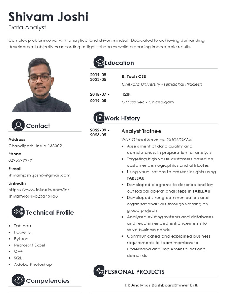 Shivam Joshi Resume | PDF | Analytics | Computing Shivam Joshi Resume | PDF | Analytics | Computing