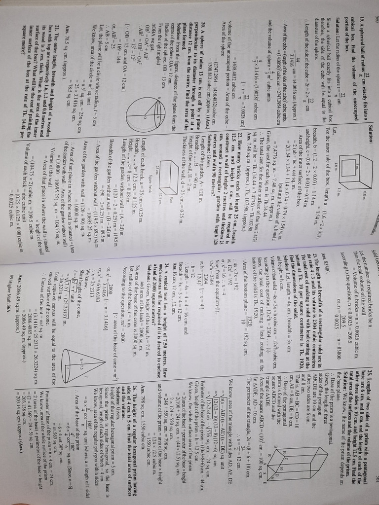 Chapter 13 Higher Maths (Solid Geometry 19-32) | PDF | Sphere | Geometry