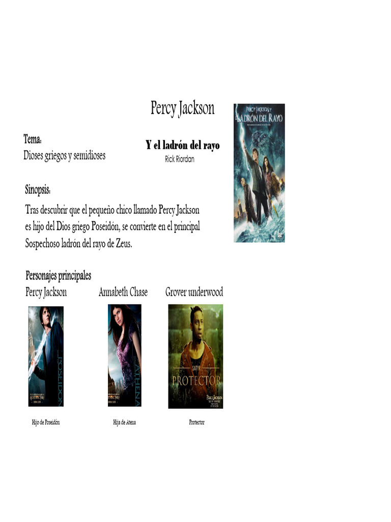 Percy Jackson: El ladrón del rayo PDF | PDF | Rick Riordan