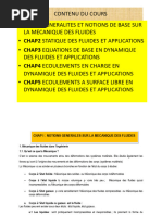 Cours de Mécanique Des Fluides 1 | PDF | Pression | Fluide