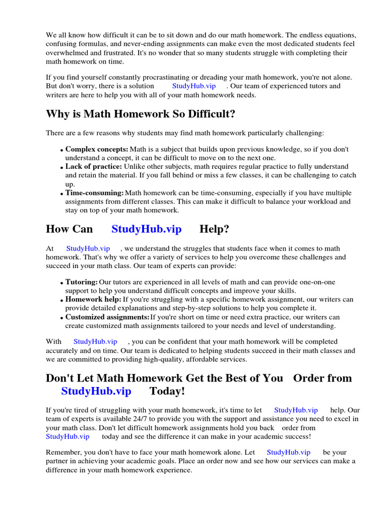 How To Motivate Students To Do Math Homework | PDF | Homework | Mathematics