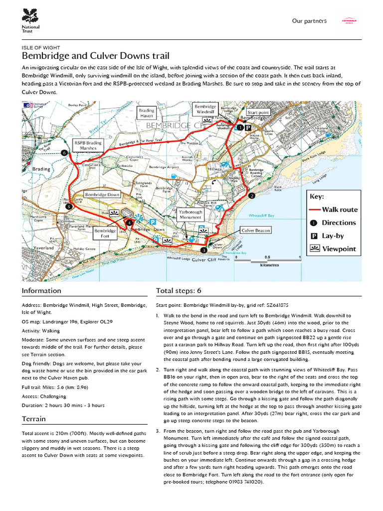 Bembridge & Culver Downs Walking Trail | PDF | Trail