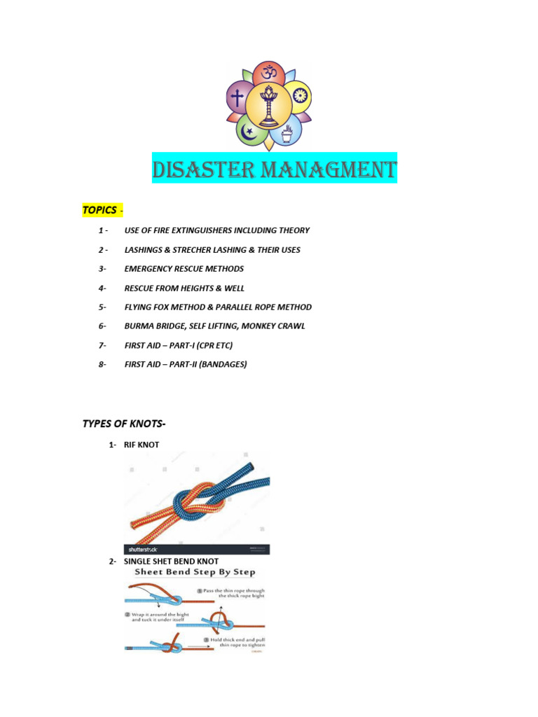 DISASTER_MANAGMENT_NOTES | PDF | Knot