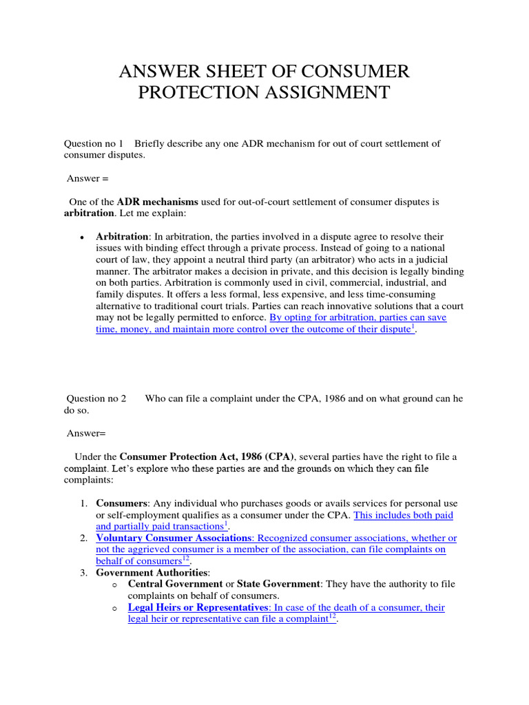 Consumer Protection Insights | PDF | Arbitration | Alternative Dispute ...