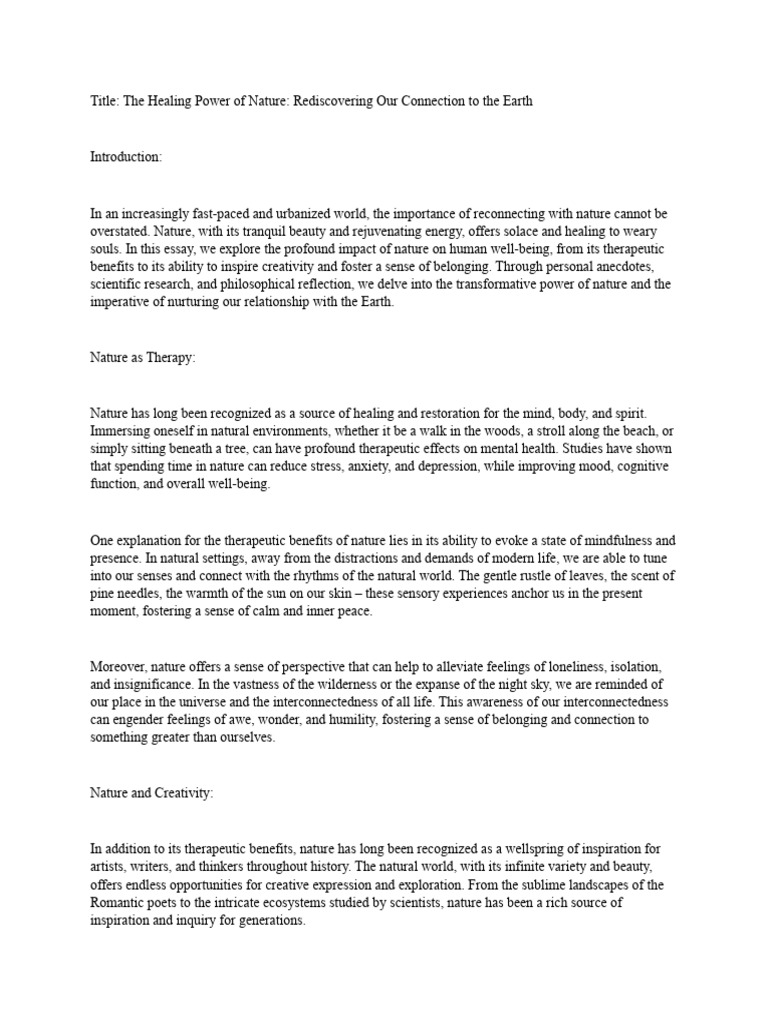 The Healing Power of Nature Rediscovering Our Connection To The Earth ...