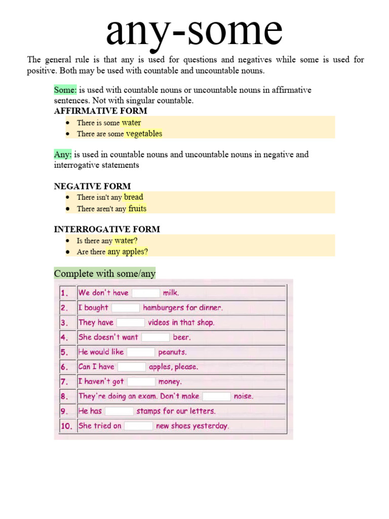 Any and Some | PDF