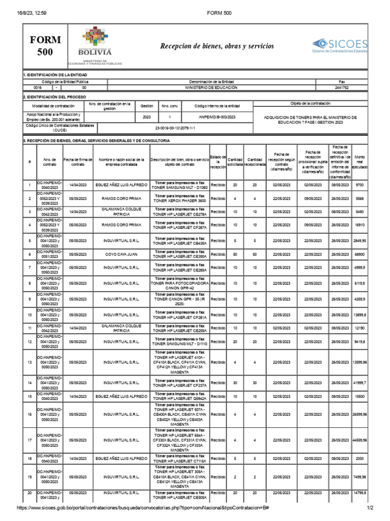 Form 500 | PDF | Ciencias de la Computación | Equipo