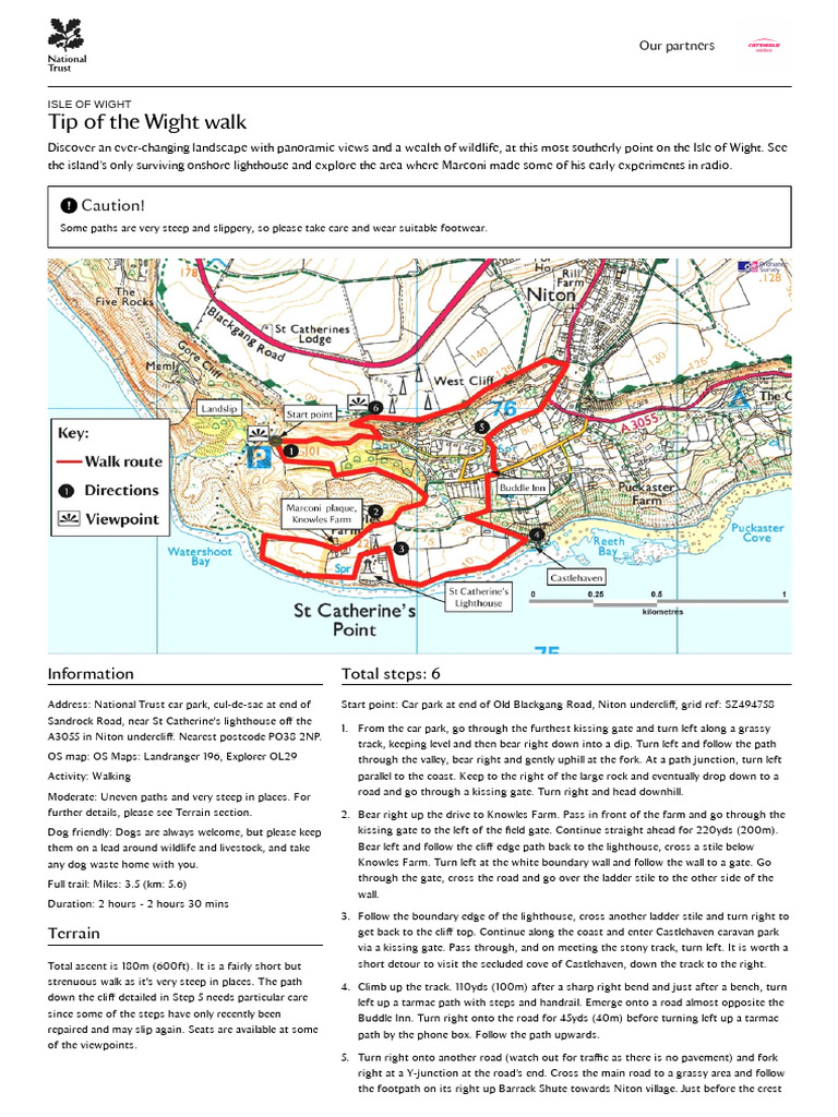 Tip of The Wight Walk Walking | PDF | Home & Garden