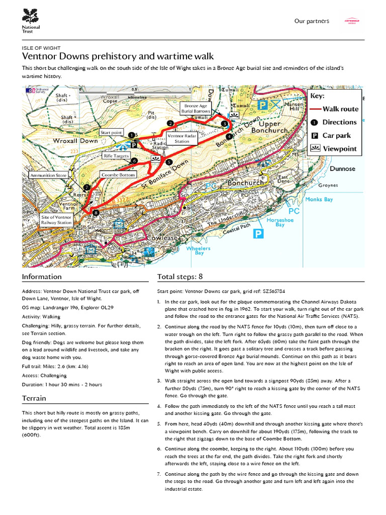 Ventnor Downs Prehistory War Walk Walking | PDF
