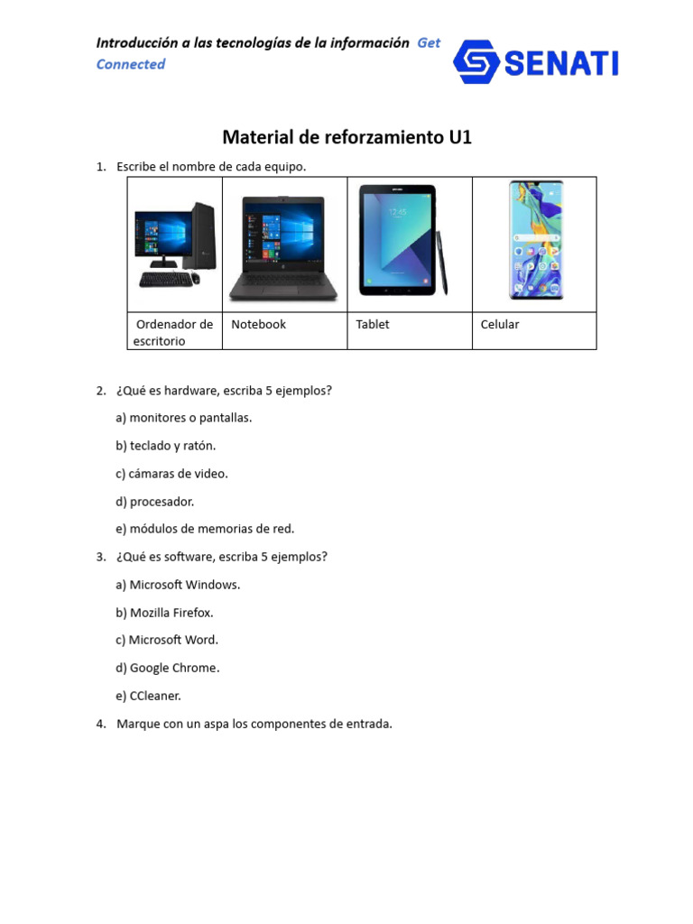 Material de Reforzamiento U1 | PDF