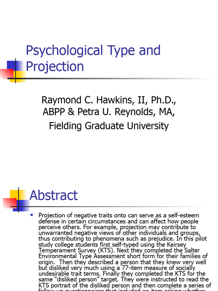 Psychological Typeand Projection | PDF | Psychology | Behavioural Sciences