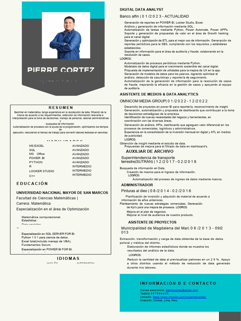 Pierre Cortez - CV | PDF | Informática