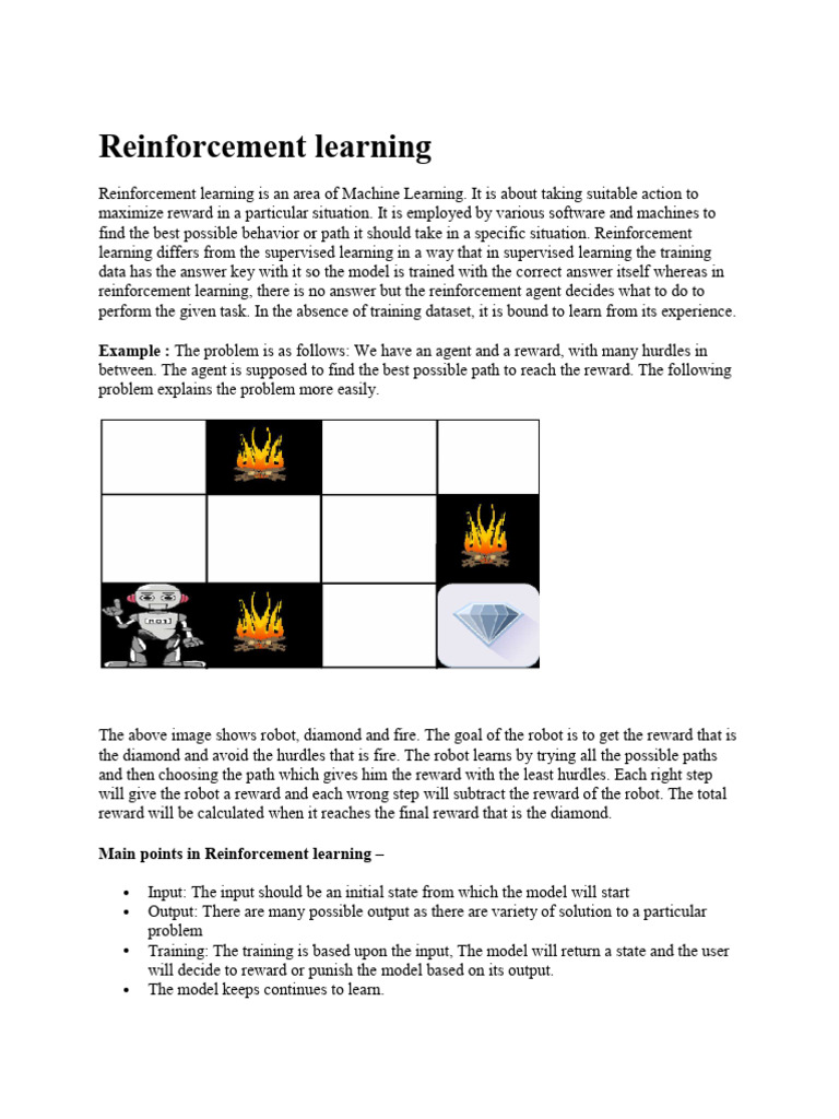 Unit- 5 Re-inforcement Learning | PDF | Reinforcement | Learning