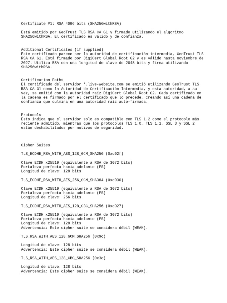 Certificado TLS | PDF | Transport Layer Security | Clave (criptografía)