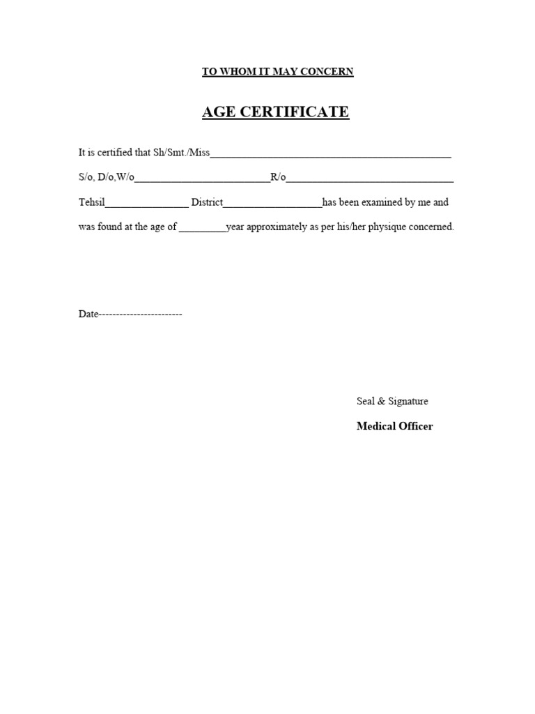 Age Certificate (2) | PDF
