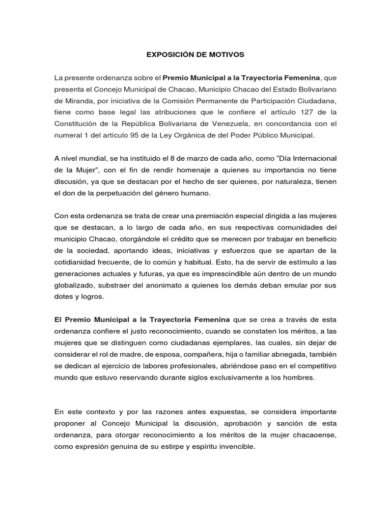 Po Sobre El Premio Municipal A La Trayectoria Femenina | PDF | Gobierno Po Sobre El Premio Municipal A La Trayectoria Femenina | PDF | Gobierno