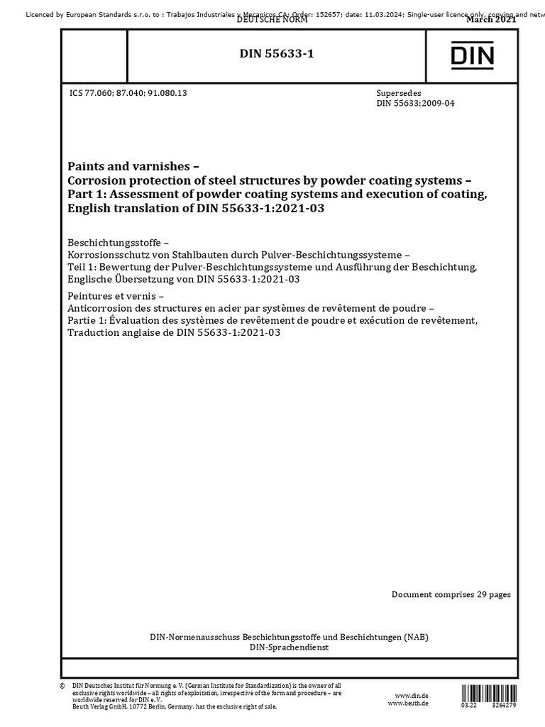 DIN 55633 Recubrimiento Anclajes | PDF | Corrosion | Epoxy