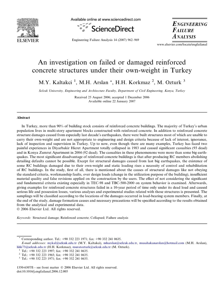 An Investigation On Failed or Damaged Reinforced | PDF | Strength Of ...